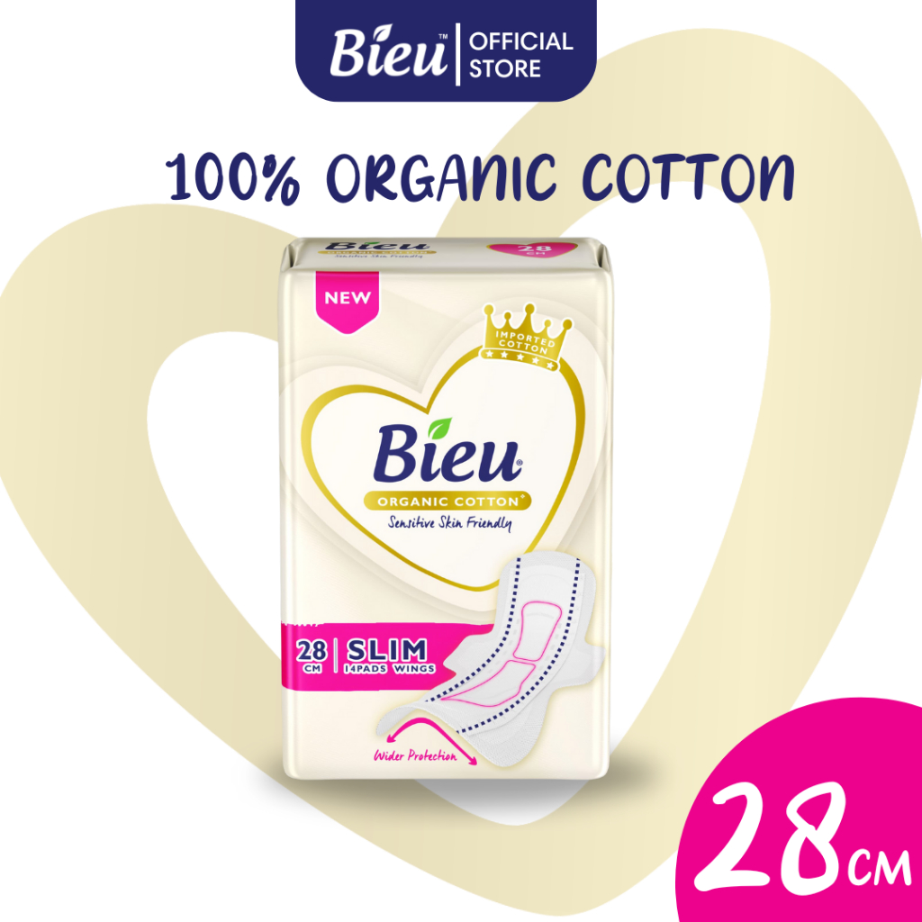 Bieu Organic Cotton Slim Wing (28cm/14's) | Shopee Malaysia