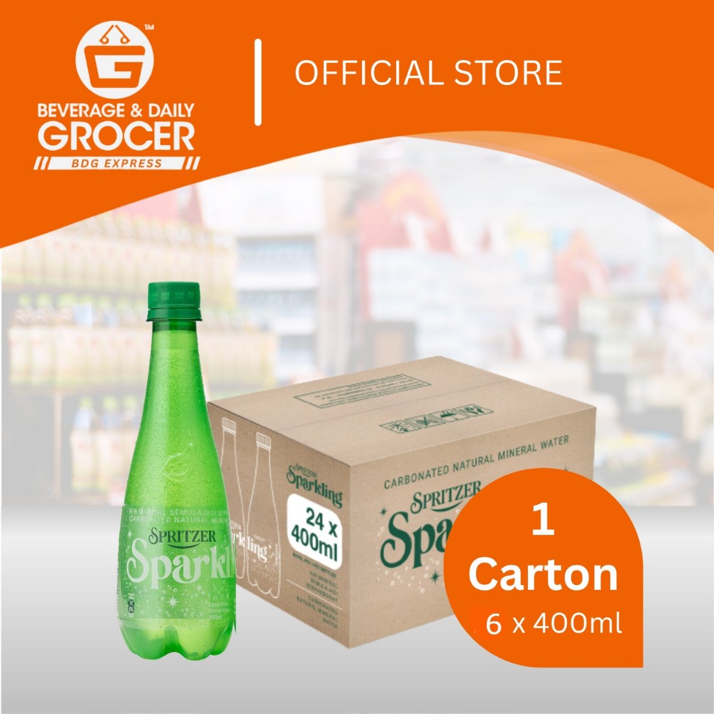 Spritzer Sparkling Natural Mineral Water 6 IN 1 ( 6 x 400ml ) 1 Carton | Shopee Malaysia