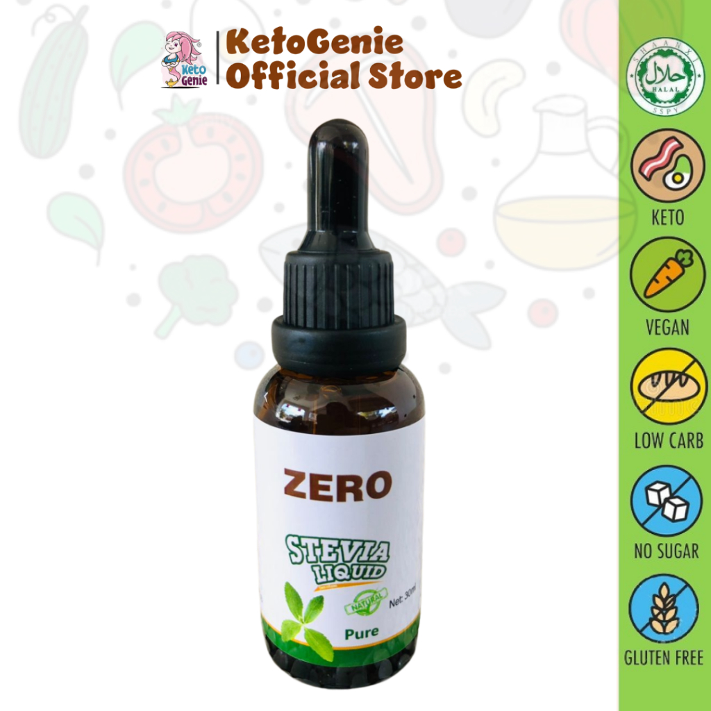 ZERO Stevia Liquid Drops 30ml - Halal 生酮饮食 Vegan Zero Calories Zero ...
