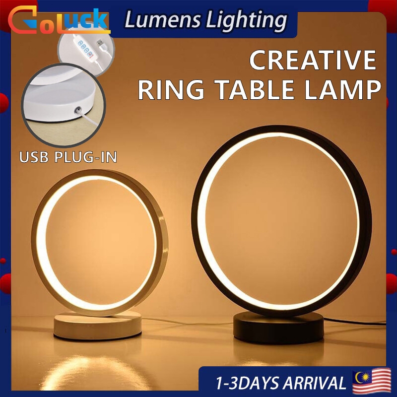 【Local Delivery】Goluck 18CM LED Circle Table Lamp Creative Home Decor ...