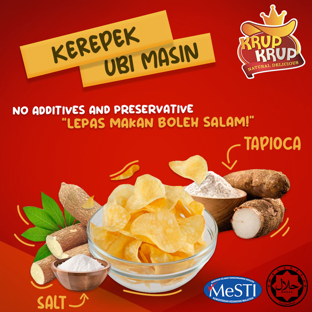 UBI MASIN 60g, 300g, 500g, 1KG - KRUP KRUP VIRAL KEROPOK KEREPEK krupkrup | Shopee Malaysia