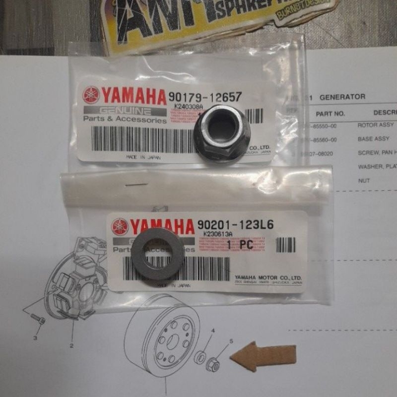 RXZ CATALYZER NUT MAGNET ORIGINAL + WASHER MAGNET ORIGINAL HLY(JAPAN ...