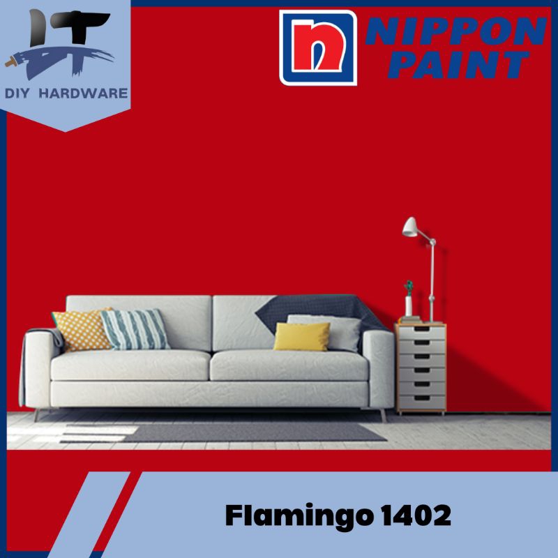 1L / 5L Nippon Paint Platone High Gloss Flamingo 1402 Cat Minyak（For ...