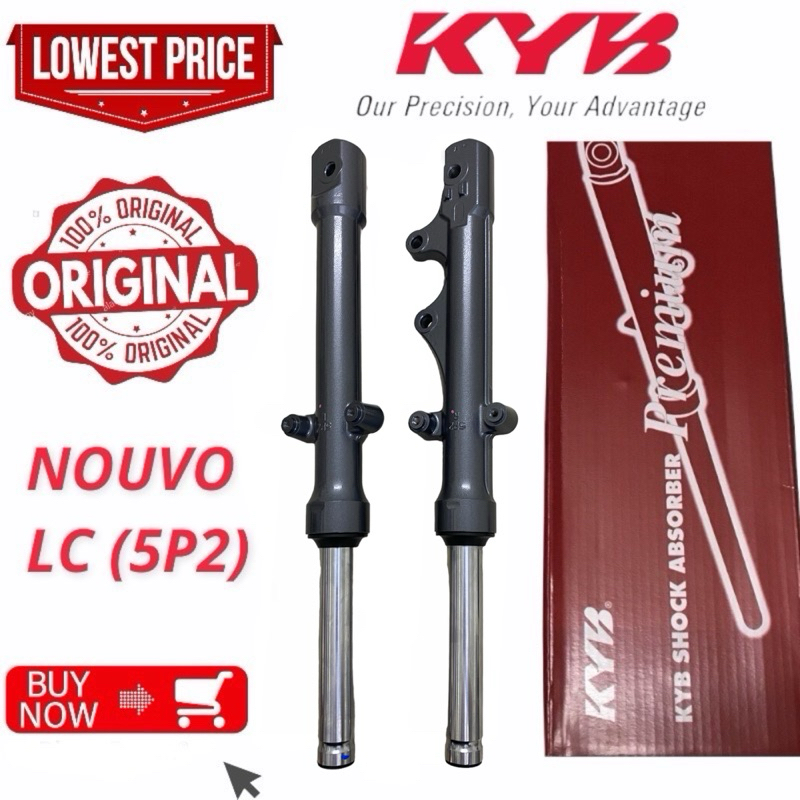 YAMAHA NOUVO LC / NOUVOLC (5P2) 100% ORIGINAL KYB FRONT FORK SET DAMPER ASSY FORK DEPAN KYB SET ...