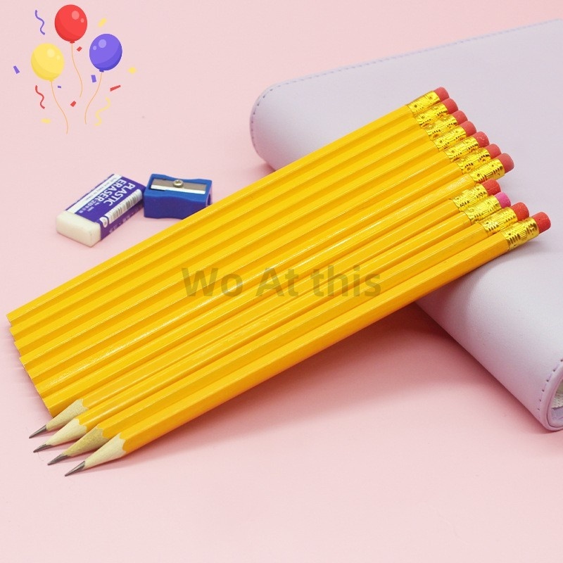 (10pcs/pack)HB Pencil With Eraser Drawing Sketching Pensel Lukis in ...