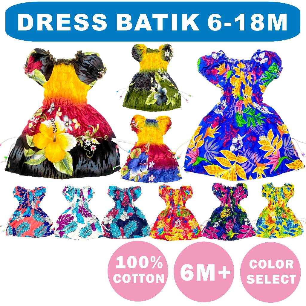 [S:COLOR SELECT]Dress Tepi Pantai Batik Baby Girl Perempuan infant Baby ...