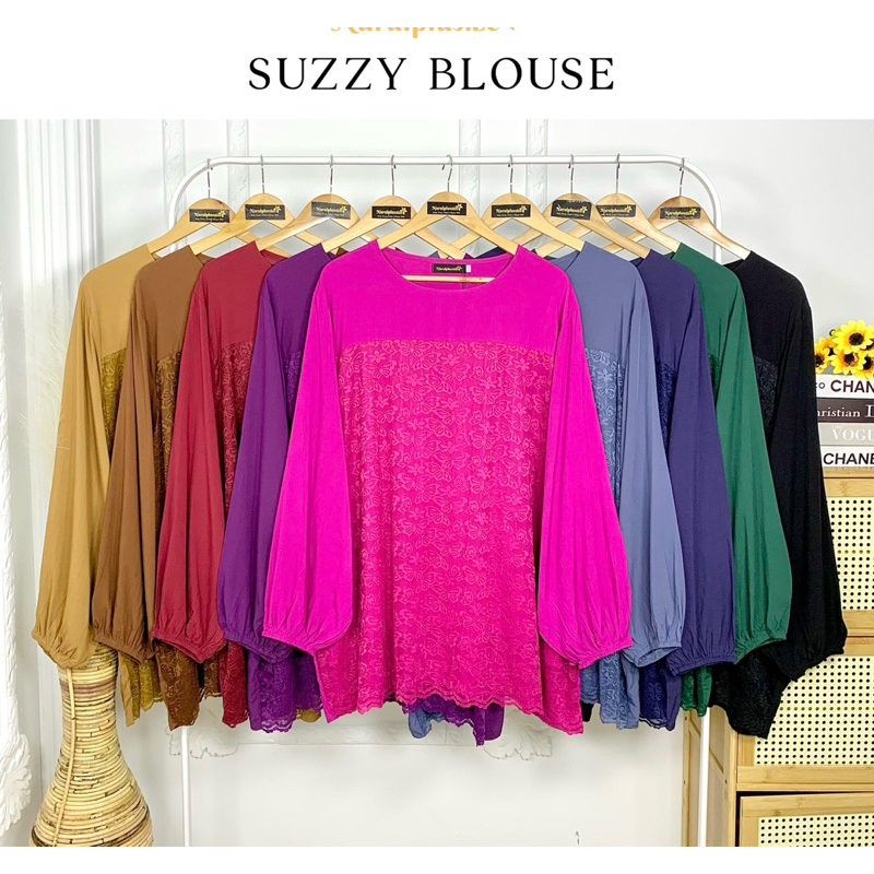 BLOUSE LACE PLUS SIZE MURAH WOMEN VIRAL SUZY BLOUSE IRONLESS - plussize ...