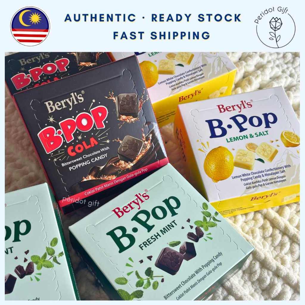 Beryl's B.Pop Bittersweet Chocolate 50g - Fresh Mint / Cola / Lemon ...