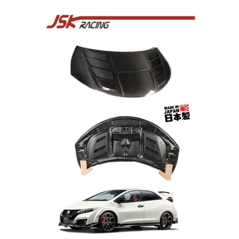 (CUSTOM-MADE CAR HOOD) HONDA CIVIC TYPE R FK2R FRONT BONNET (CARBON ...