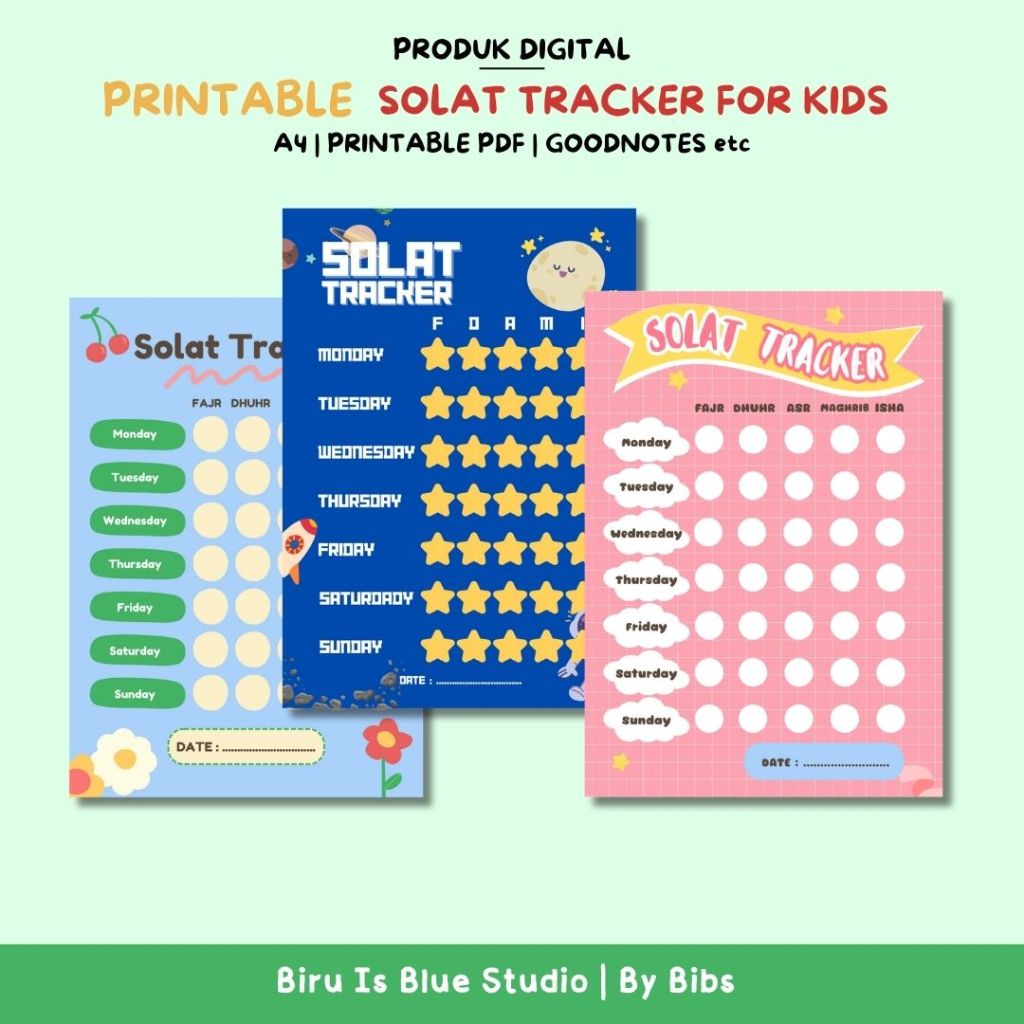 pdf Printable Solat Tracker for Kids | Shopee Malaysia