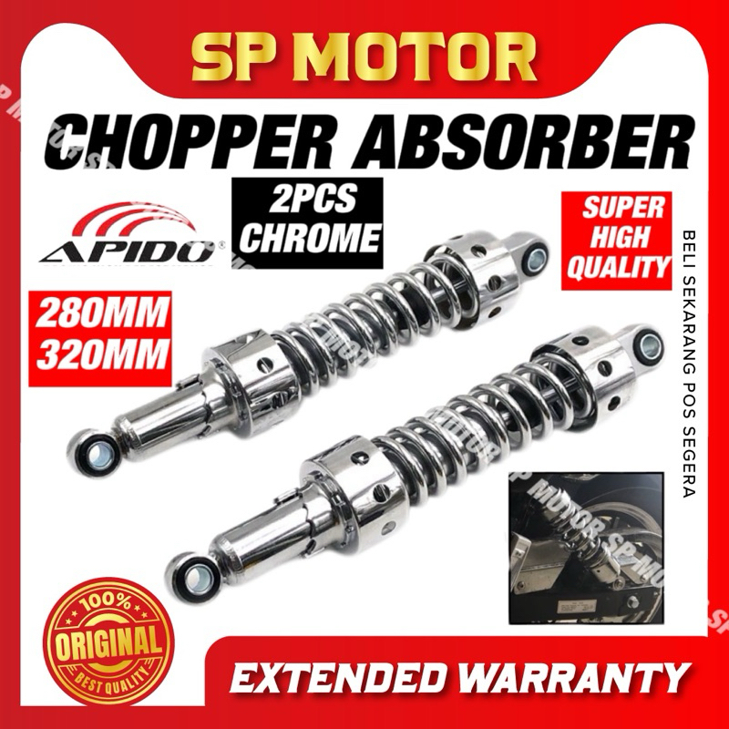 UNIVERSAL Chopper Absorber 280MM 320MM Chrome Rear Suspension Shock ...