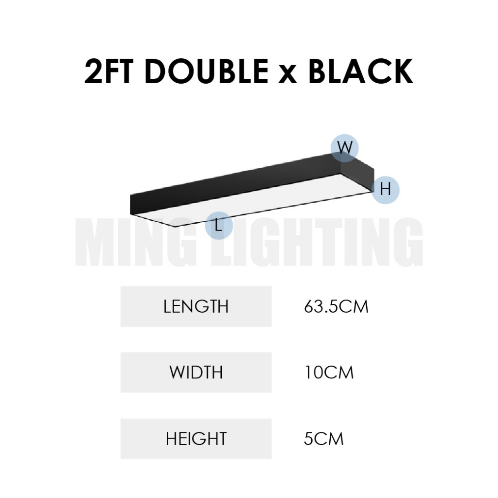 Linear Pendant Lamp Light LED Office Light T8 Casing Kalimantang 2FT ...