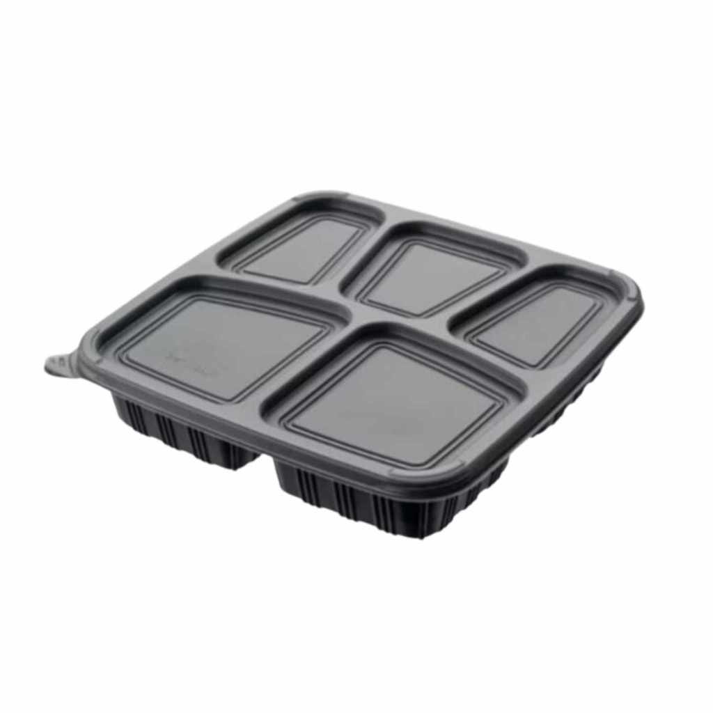 (50pcs±) 5 Compartment Lunch Box PP-SQ5 / PP Plastic Food Bento Box / 5 ...
