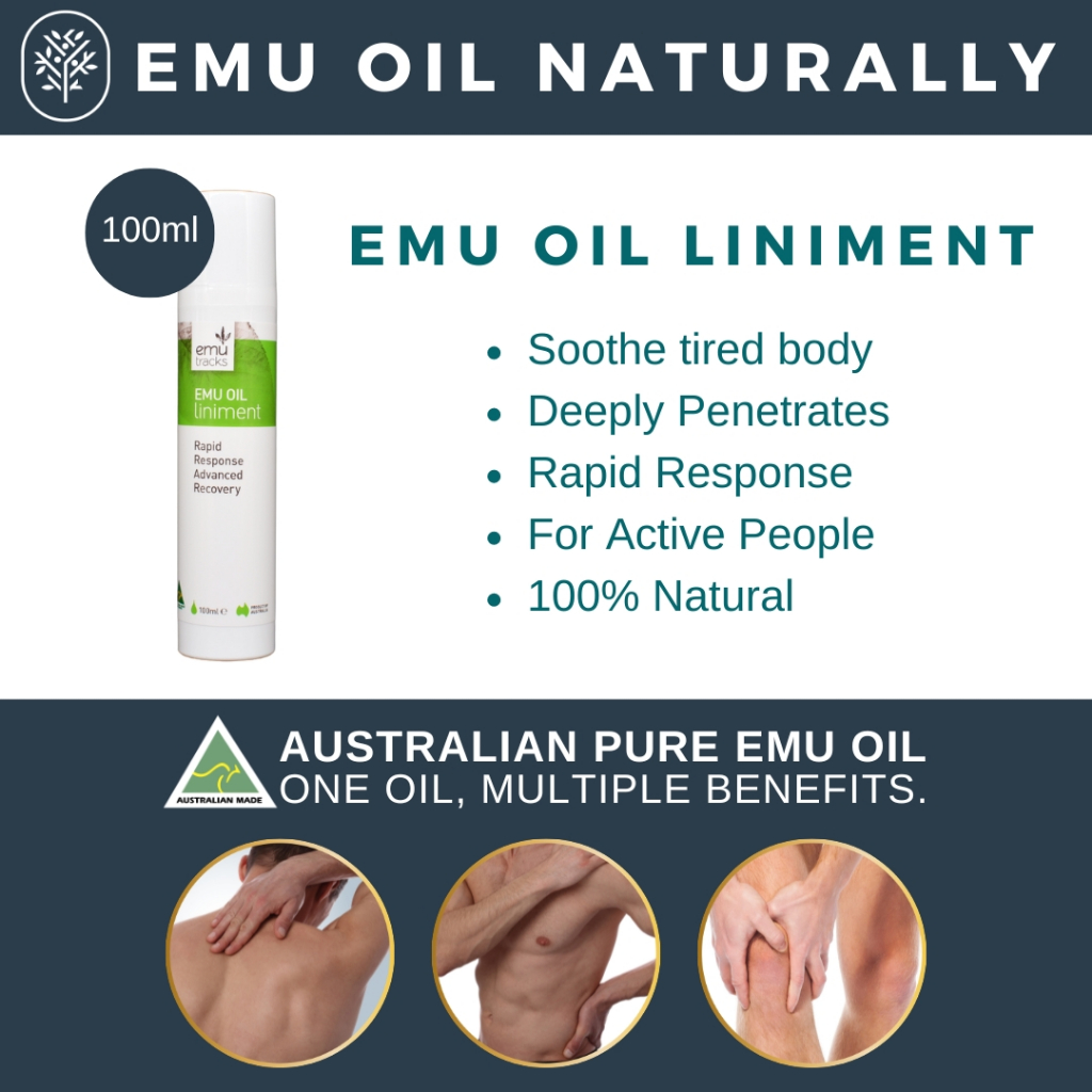 Emu Tracks Emu Oil Liniment 100ml 100% Natural Pain Relief for Neck ...
