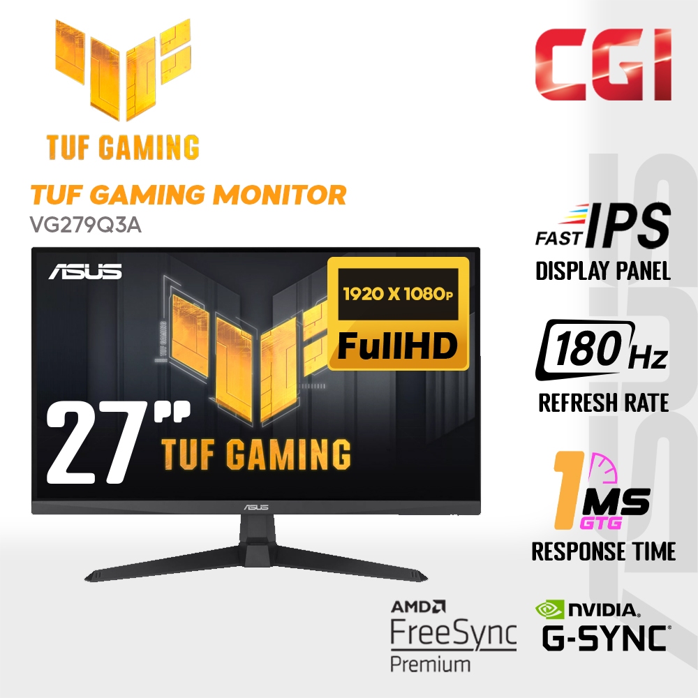 Asus 27" VG279Q3A TUF Gaming Fast IPS FHD 180Hz 1ms FreeSync Premium Gsync Gaming Monitor ...