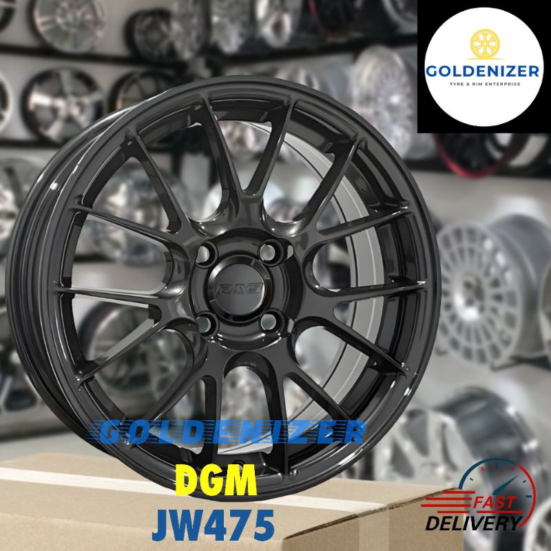 sport rim kereta 🛞 15" 15inch JW 475 glossy Black,DGM,(1set) | Shopee ...