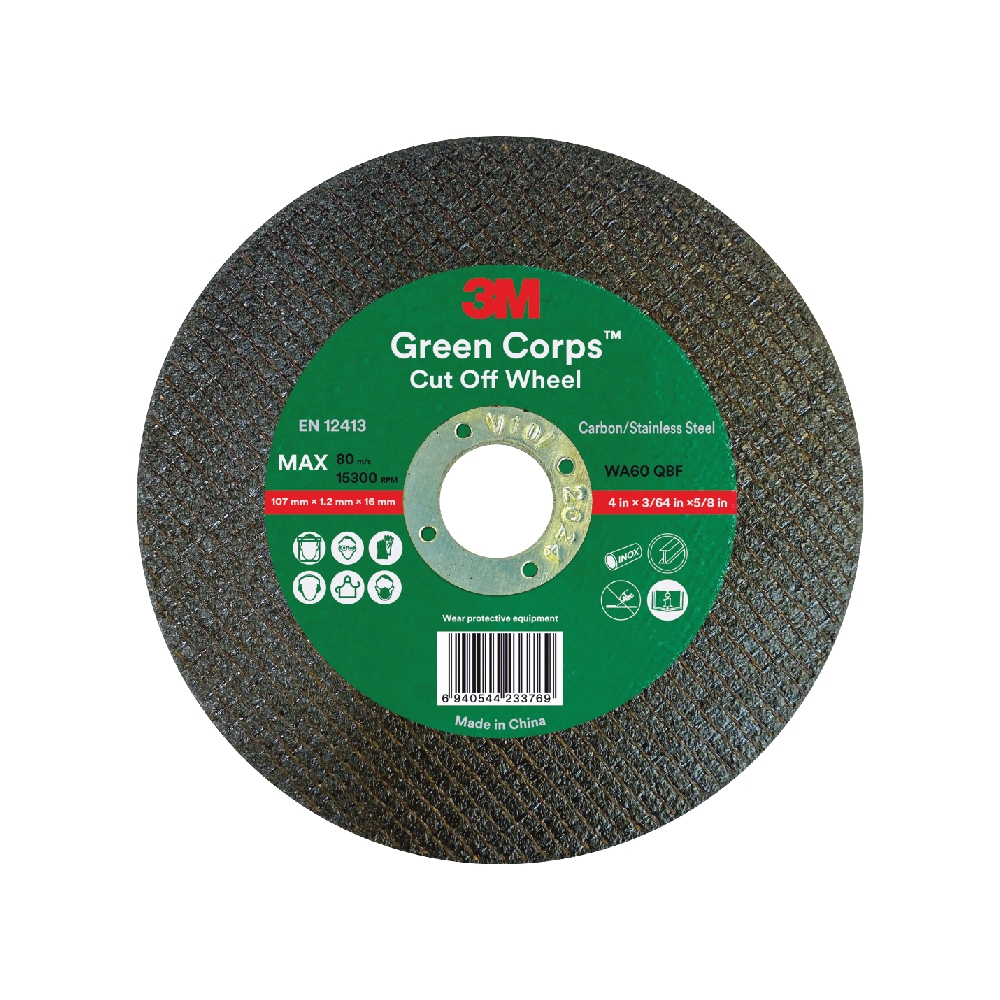 3M™ Green Corps™ 4" Cut-off Wheel/Cutting Disc (107mm x 1.2mm x 16mm ...