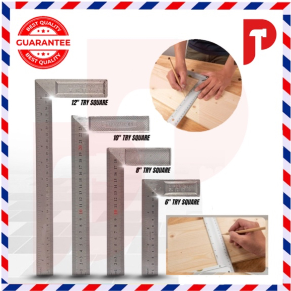 TRY SQUARE 🔥 Ready Stocks 🔥 STEEL CARPENTER SQUARE SCALE RULER TOOL ...