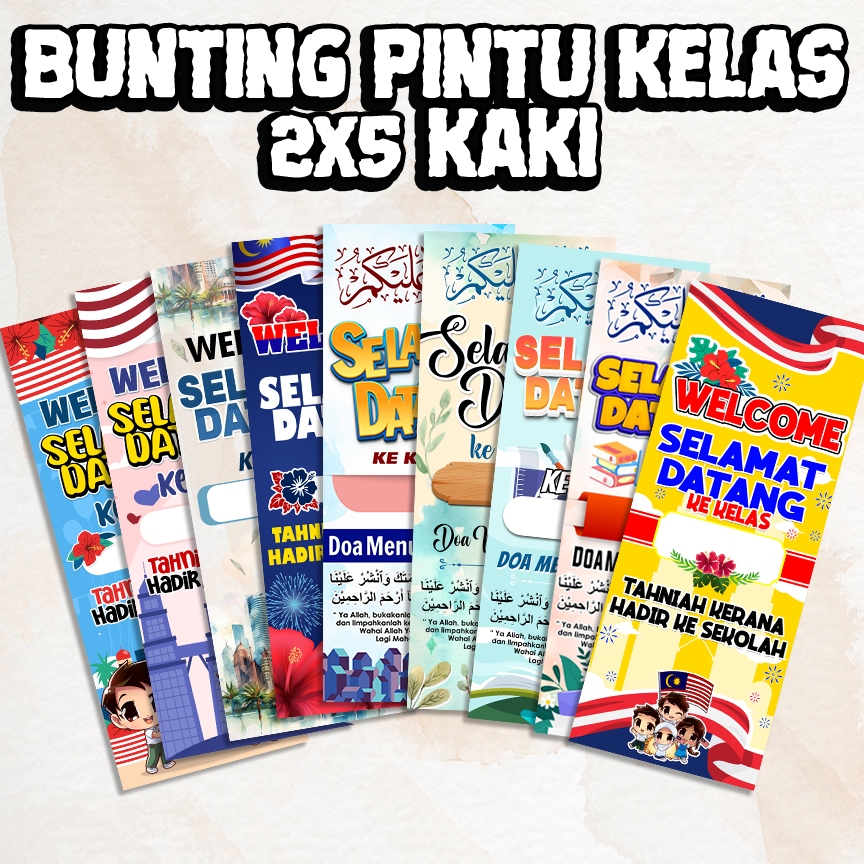 Bunting Pintu Tema Merdeka & Bunting Selamat Datang bersama Doa Belajar ...