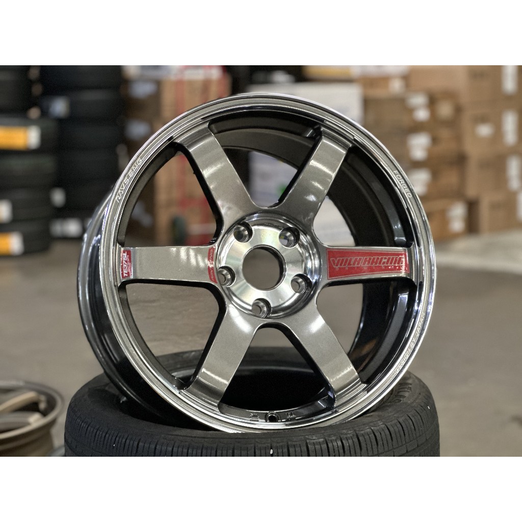 New 18x9.5J AOW TE37 SAGA Rim (set of 4) Gun Metal 5x120 for Honda FK8R ...