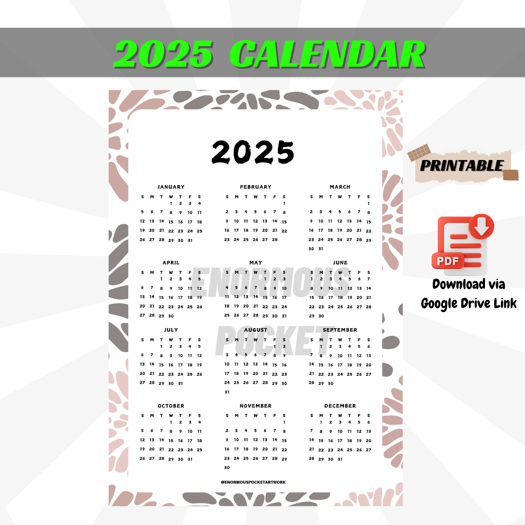 [PDF] 2025 CALENDAR-SIMPLE CALENDAR-PRINTABLE-PDF | Shopee Malaysia