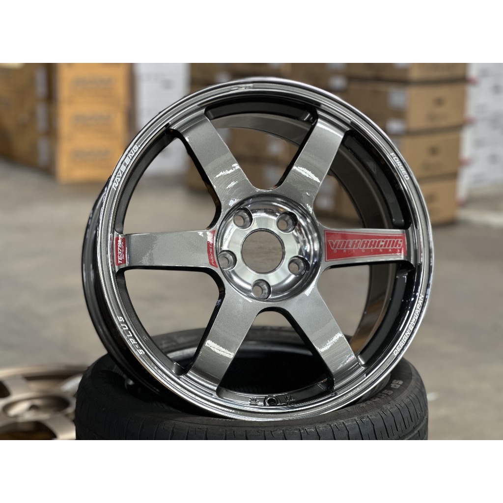 New 18x8.5J AOW TE37 SAGA SL Rim (set of 4) Gun Metal for Golf MK7 MK8 ...