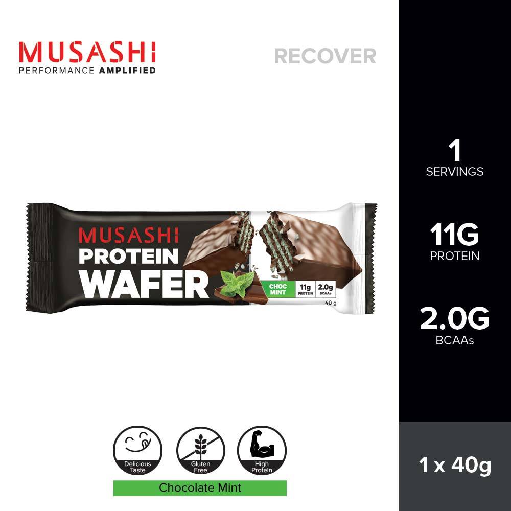 MUSASHI PROTEIN WAFER Bar 40G for muscle recovery & pre-workout ...