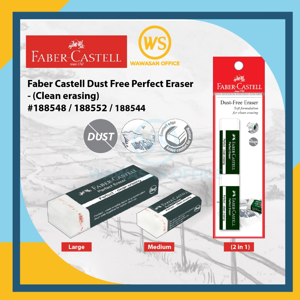 Faber Castell Perfect Eraser / Dust Free Eraser Pencil / Faber Castell Eraser / Pemadam Faber ...