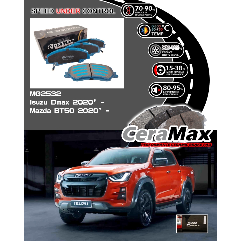 CeraMAX Isuzu front brake pads dmax rg01 1.9l 19-23' brake pad depand Ceramic MG2532 Mazda BT50 ...