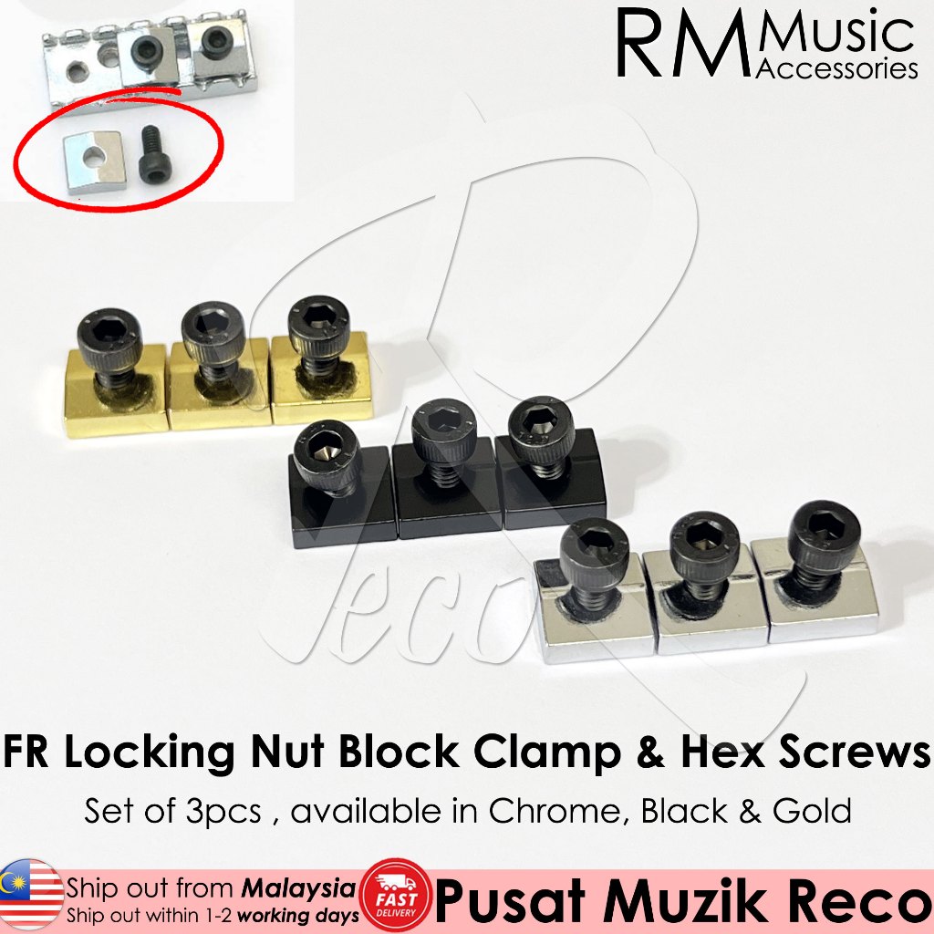 RM Electric Guitar FR Locking Nut Block Clamp & Hex Screws Double ...
