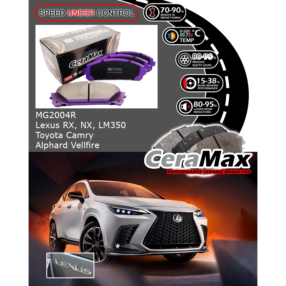Ceramax Carbon Ceramic MG2004R Toyota Alphard Vellfire Lexus RX200T ...