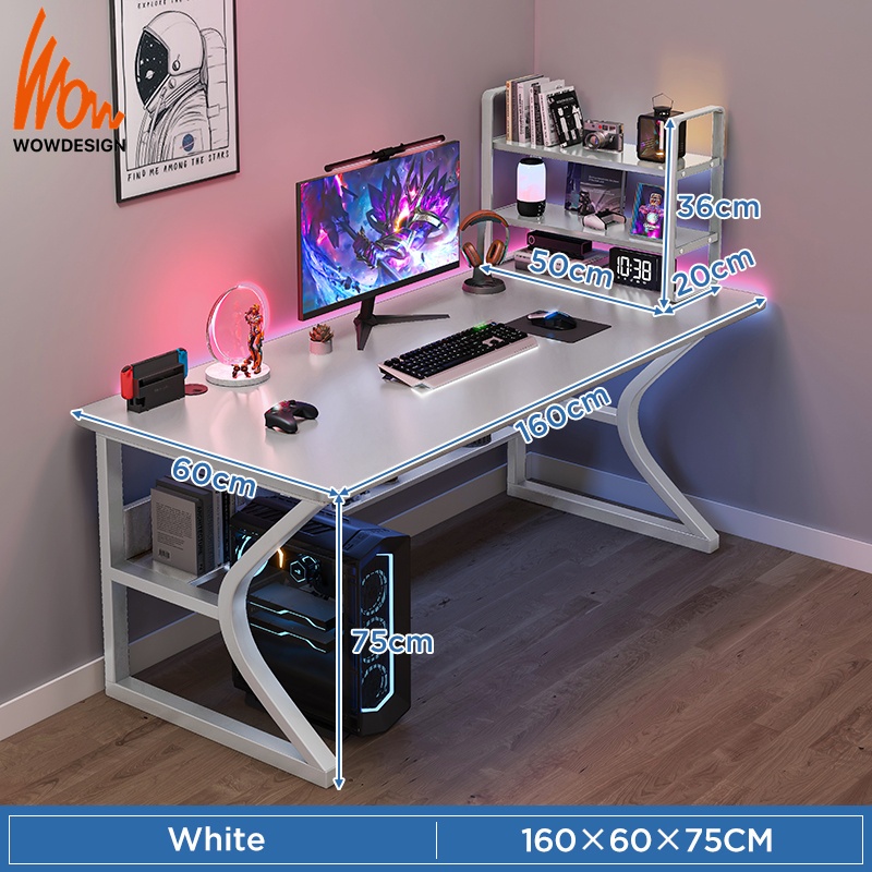 Gaming Table Meja Gaming With Cable Management Tray Computer Table With ...