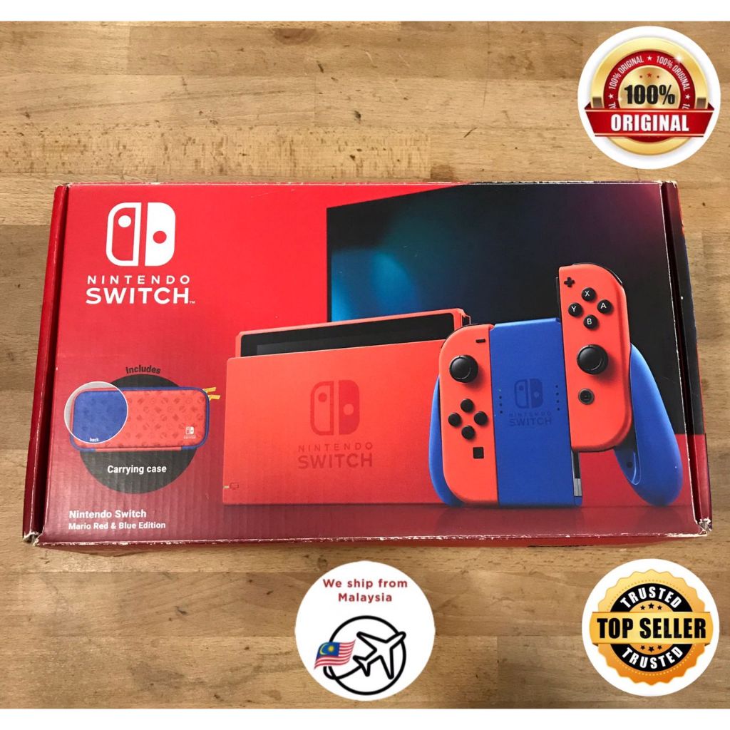 NINTENDO SWITCH MARIO EDITION ORIGINAL BOX / KOTAK 100% ORIGINAL USE ...