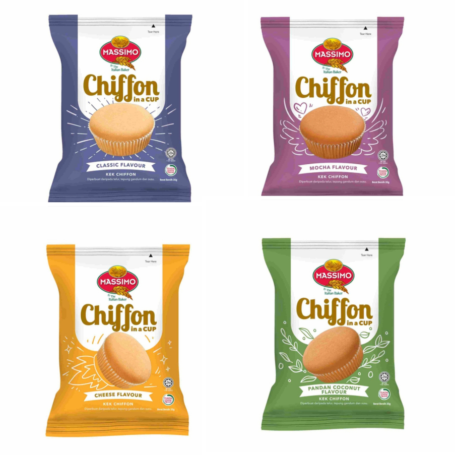 HALAL Massimo Chiffon In A Cup 35g Chiffon Cake Classic Cheese Mocha ...