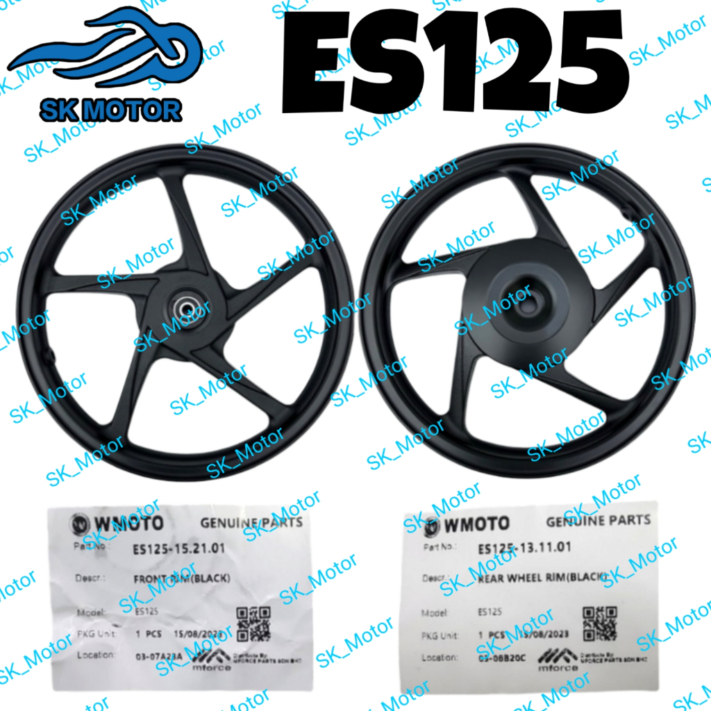 WMOTO ES125 ES 125 Original Sport Rim Front Rear Cast Wheel Assy ...