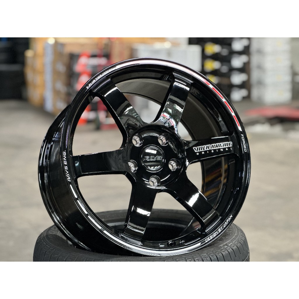New 18x9.5J AOW TE37 SAGA Rim (set of 4) 5x120 Black for Civic Type R ...