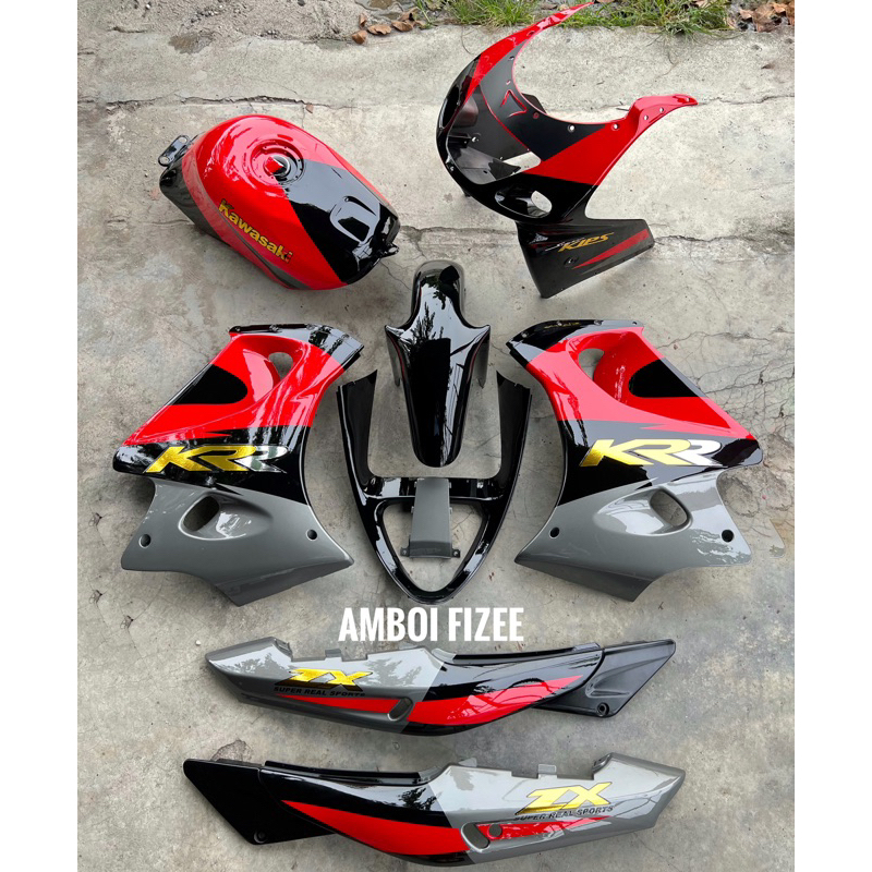 KAWASAKI RR150 COVERSET RR150 MALAYSIA LOLIPOP MERAH HITAM CUSTOM DESIGN | Shopee Malaysia
