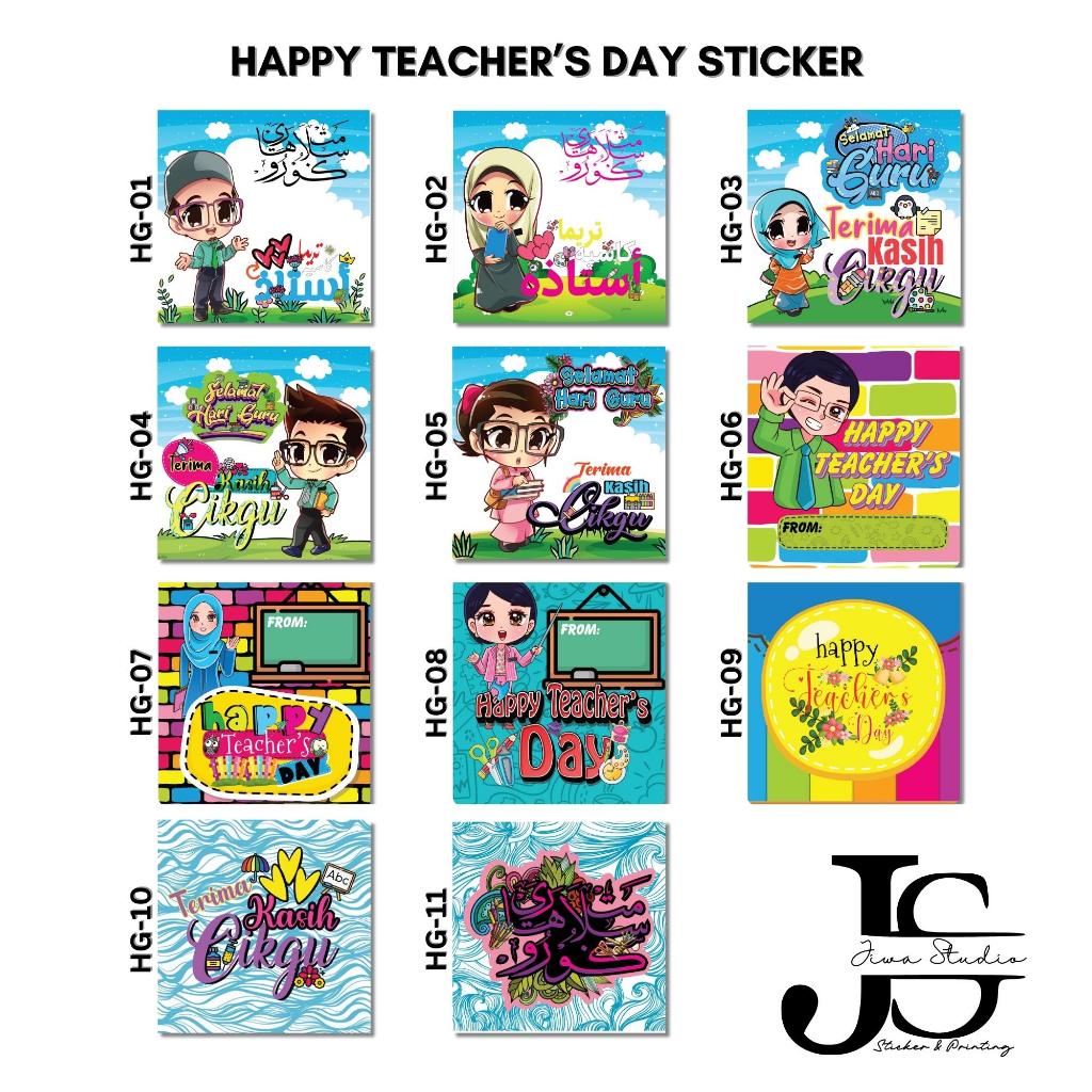 Sticker Hari Guru Murah & Cantik 4-7cm | Shopee Malaysia