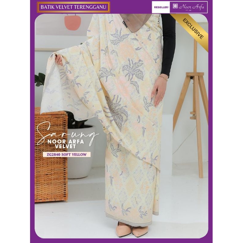 NOOR ARFA BATIK SARUNG ZG2840 SOFT YELLOW | Shopee Malaysia