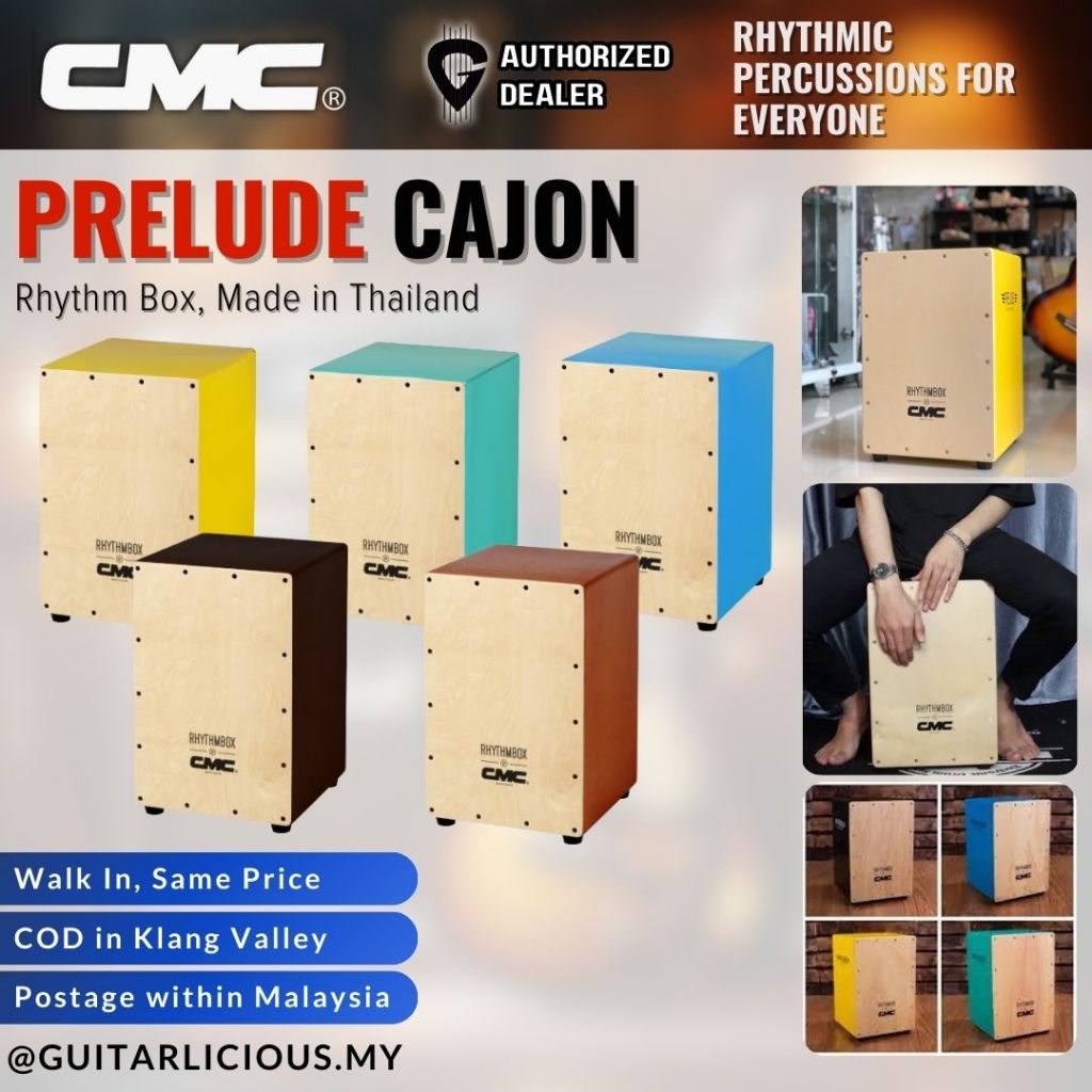 CMC Rhythm Wood Prelude Cajon (CMCJPL) Cajon music Box black drum box ...