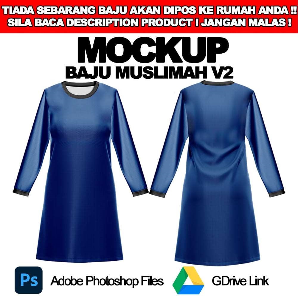 Baju Muslimah V2 Round Neck Mockup for Photoshop | Shopee Malaysia