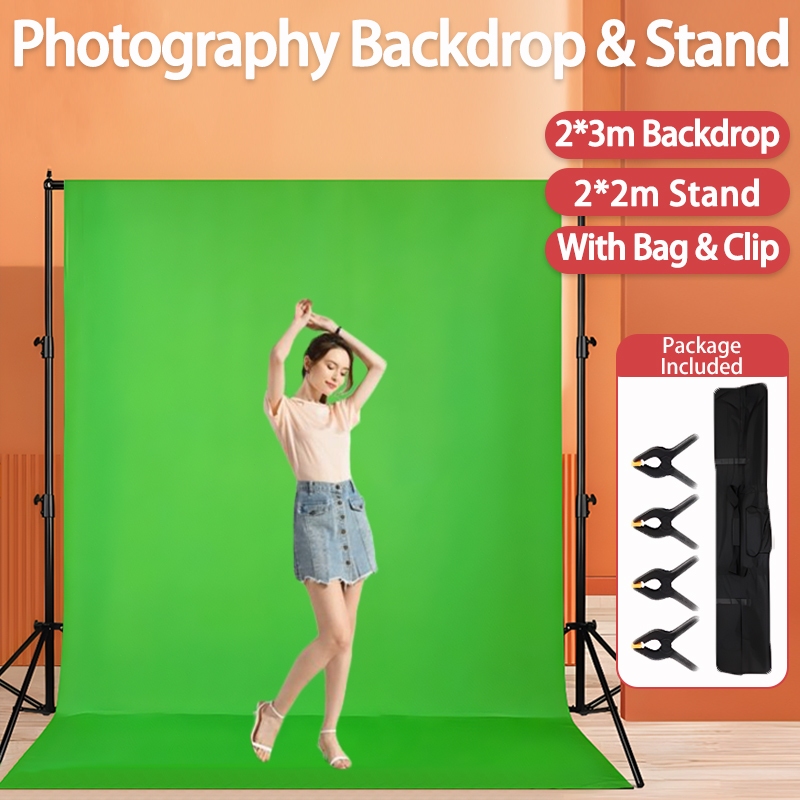 2x2m Studio Background Stand Black White Green Screen Foto Booth Kit ...