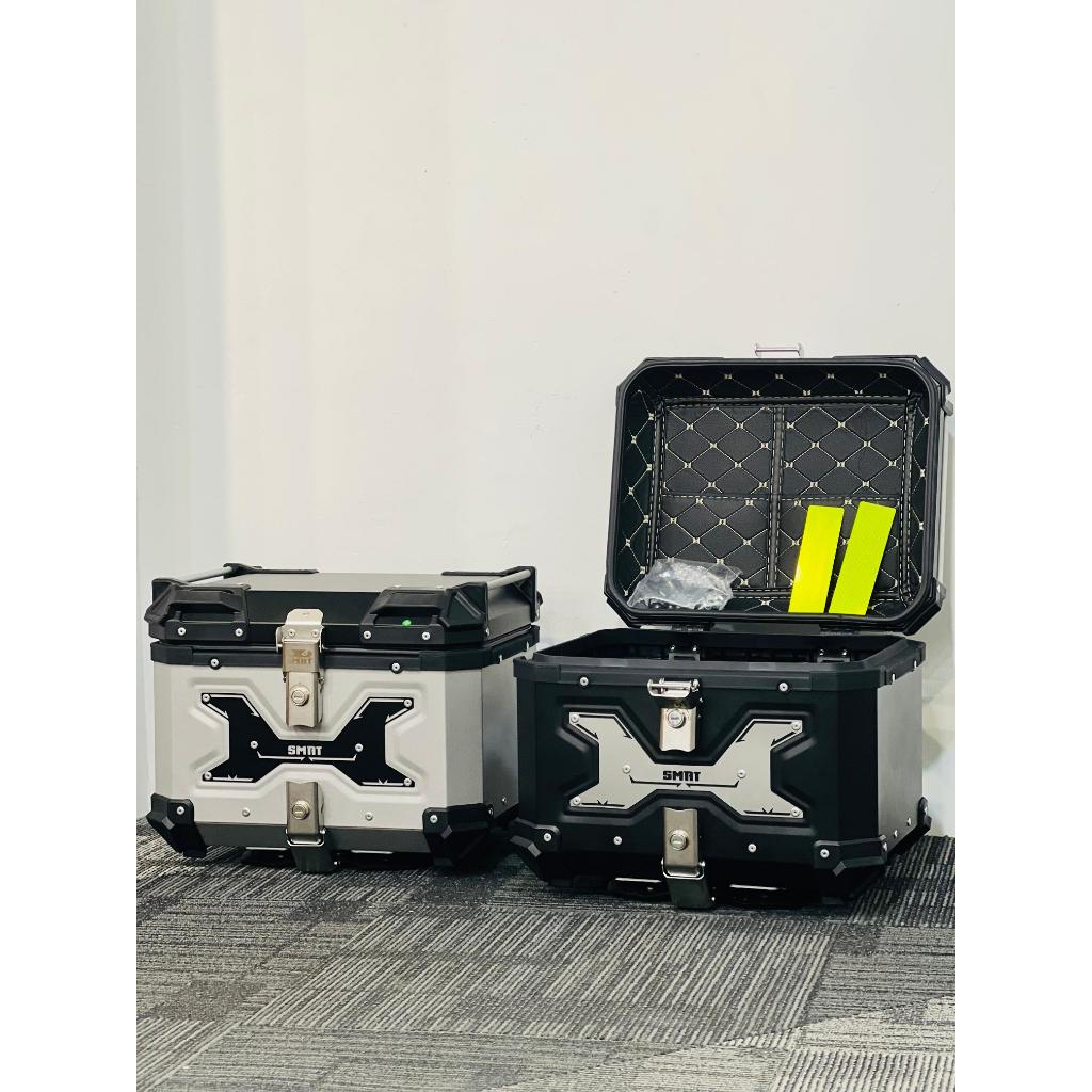 READY!! Heavy Duty SMRT Aluminium Top Box 28L 36L 45L 55L Silver Black ...