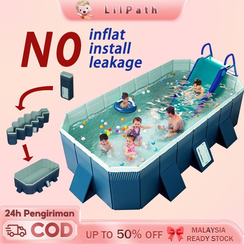 COD Swimming Pool Foldable and Non Inflatable Kolam Mandi Besar Murah ...