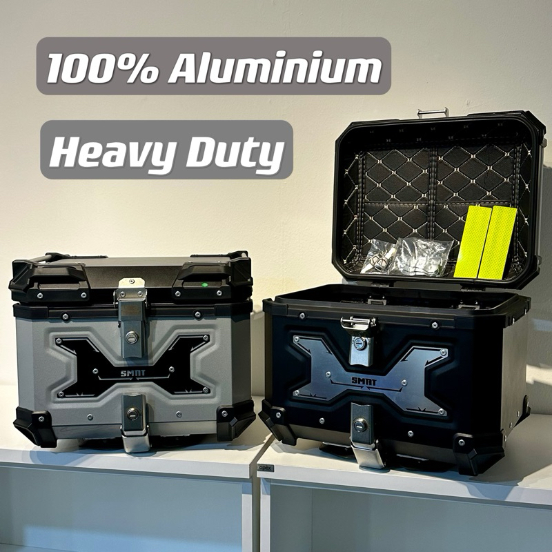 SMRT Top Box 100% Aluminium Motorcycle 45L with Universal Base Plate ...