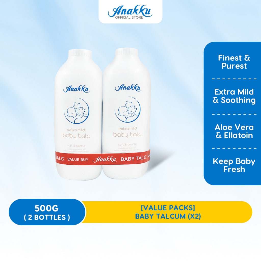 Anakku Baby Talcum (500g x 2) TP500 | Shopee Malaysia