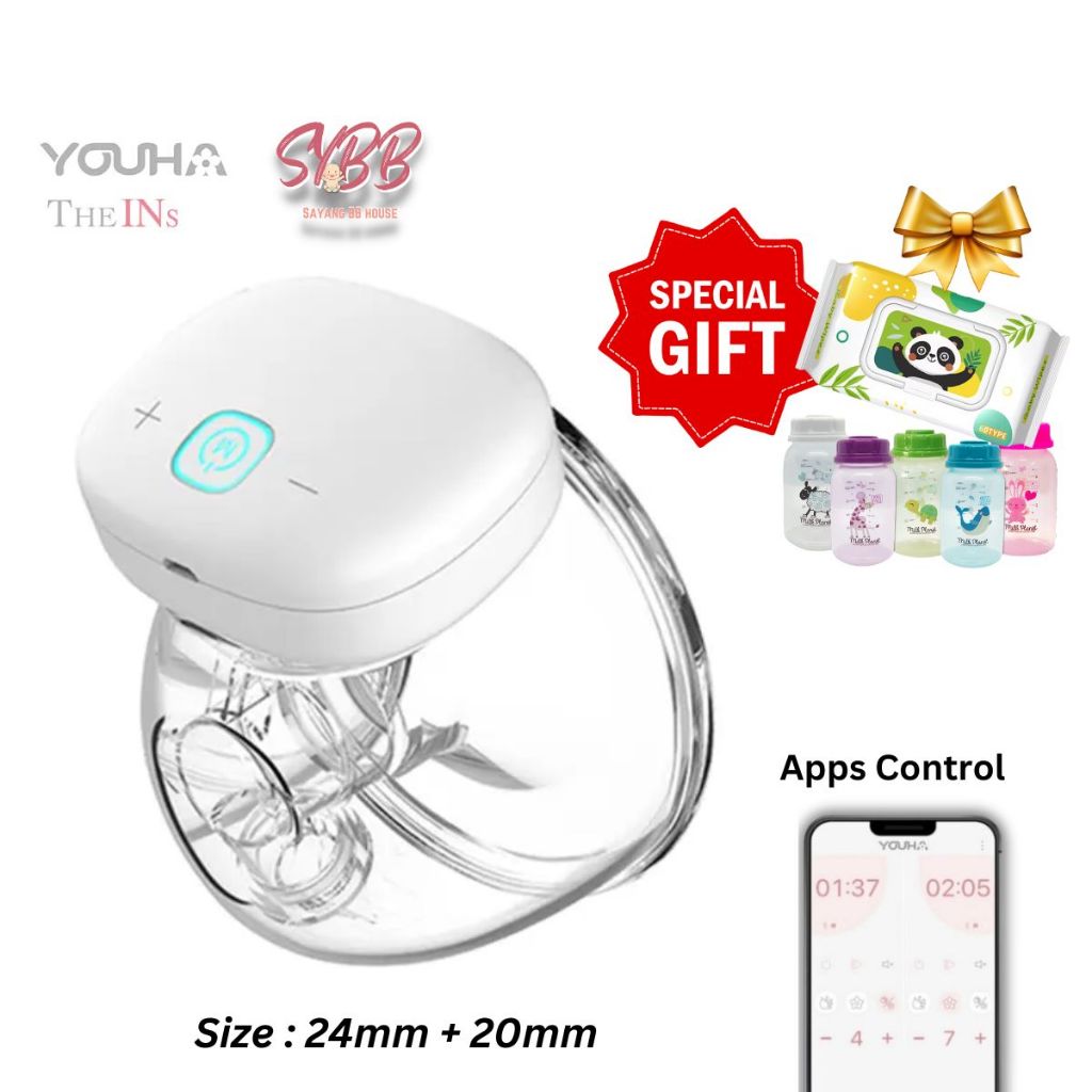 Youha The INs Gen 1 Wearable Breast Pump blueetooth susu hands-free ...