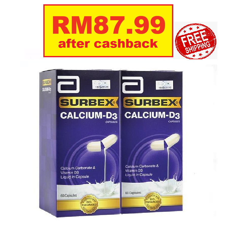 87[RM87.99 after cashback] Abbott Surbex Calcium D3 (60's / 2 x 60's ...