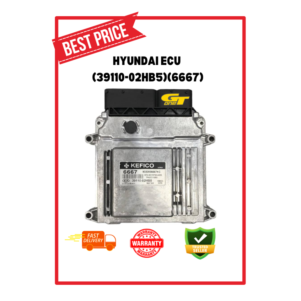 ECU HYUNDAI I10 / 39110-02HB5 / 6667 / MG7.9.8 ENGINE CONTROL UNIT ...