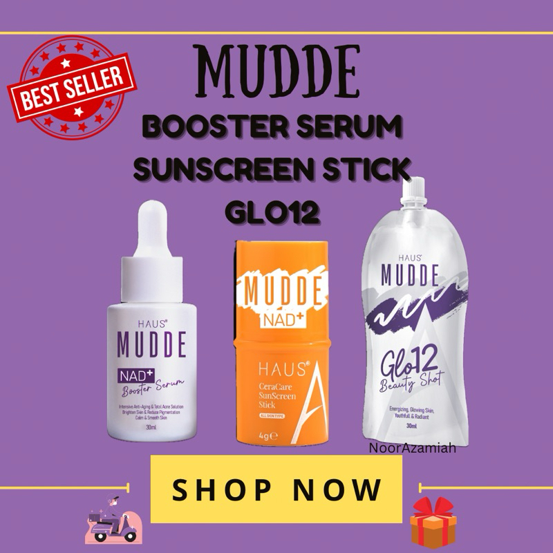 MUDDE BOOSTER SERUM, SUNSCREEN STICK & GLO12 | Shopee Malaysia